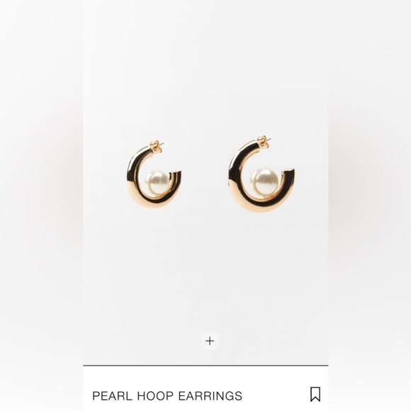 Zara | Jewelry | Zara Pearl Hoop Earring | Poshmark